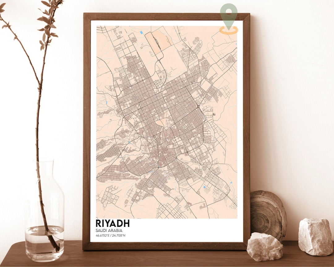 Riyadh Map, Riyadh Map Print, Riyadh Personalized Map, Riyadh Wall Art ...