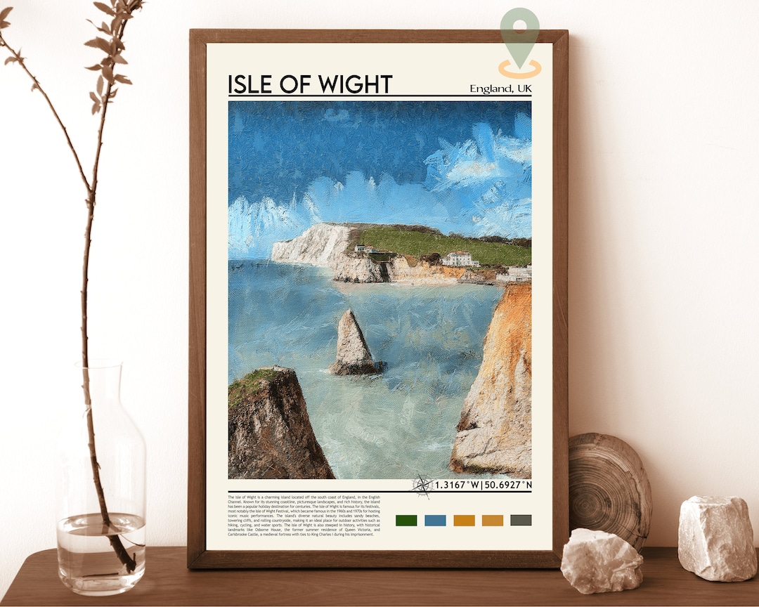 Isle of Wight Print, Isle of Wight Poster, Isle of Wight Wall Art, Isle ...