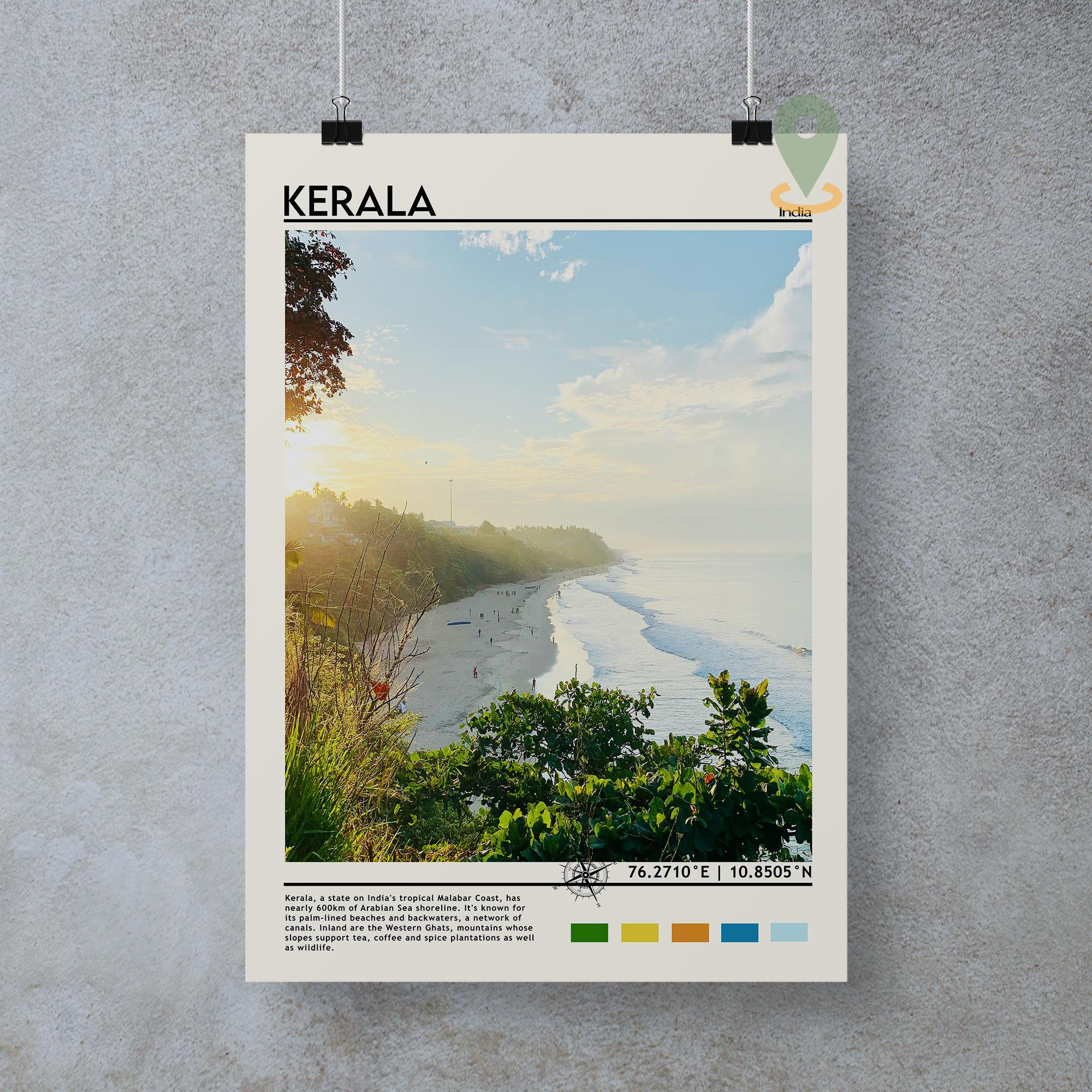 Kerala Print Vintage Poster Kerala Wall Art Kerala Poster - Etsy