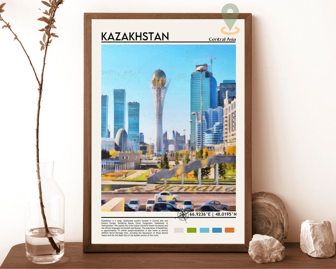 Kazakhstan Print, Kazakhstan Art, Kazakhstan Poster, Kazakhstan Wall ...