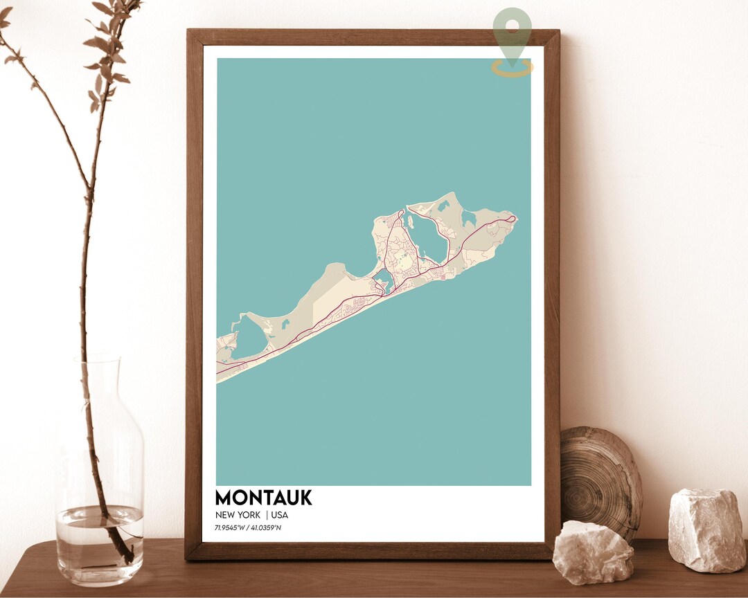 Montauk Map, Montauk Map Print, Montauk Personalized Map, Montauk Wall ...