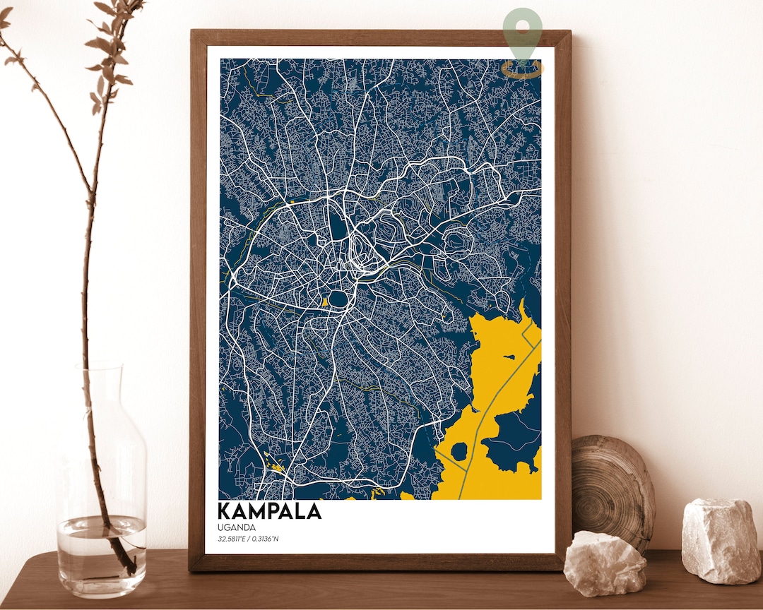 Kampala Map , Kampala Map Print, Kampala Personalized Map, Kampala Wall ...