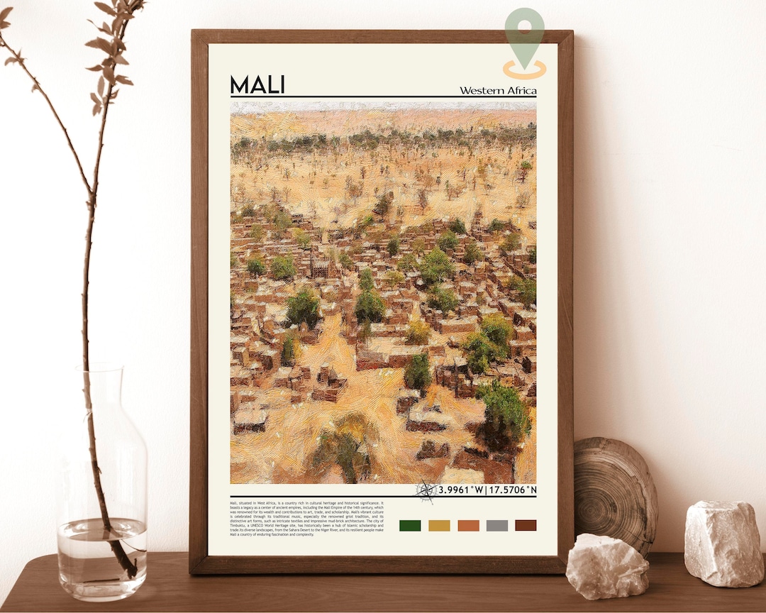 Mali Print, Mali Poster, Mali Wall Art, Mali Travel Print, Mali Art ...