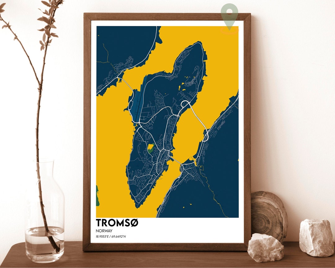 Tromso Map, Tromso Map Print, Tromso Personalized Map, Tromso Wall Art ...