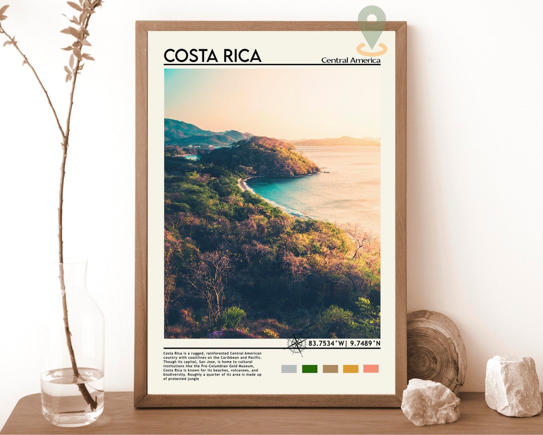 Costa Rica Print, Vintage Poster, Costa Rica Art, Costa Rica Poster ...