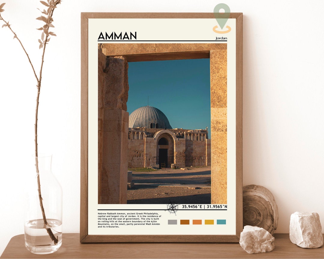 Amman Print, Vintage Poster, Amman Wall Art, Amman Poster, Amman Photo ...