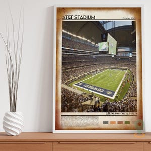 AT&T Stadium Poster,dallas Cowboys Stadium Poster, Football NCAA Lovers ...