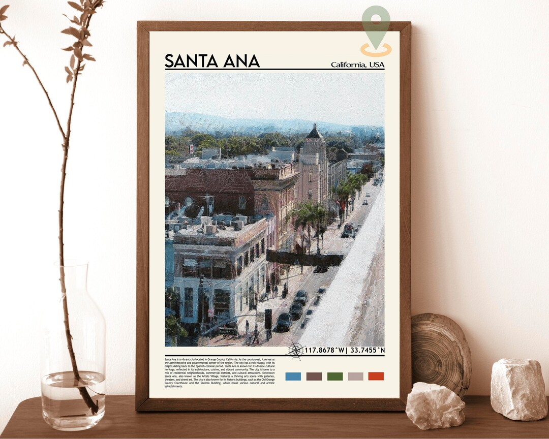 Santa Ana Print, Santa Ana Poster, Santa Ana Wall Art, Santa Ana Travel ...