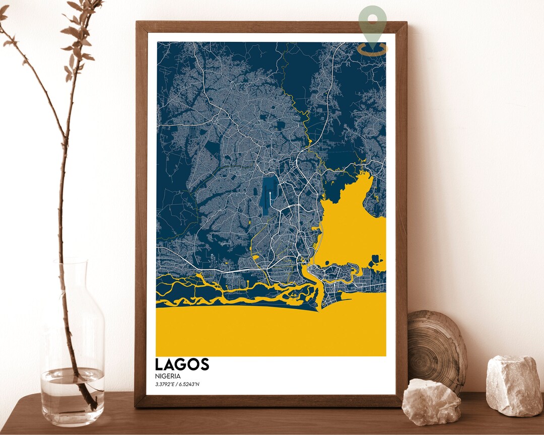 Lagos Map , Lagos Map Print, Lagos City Map, Lagos Wall Art, Lagos ...