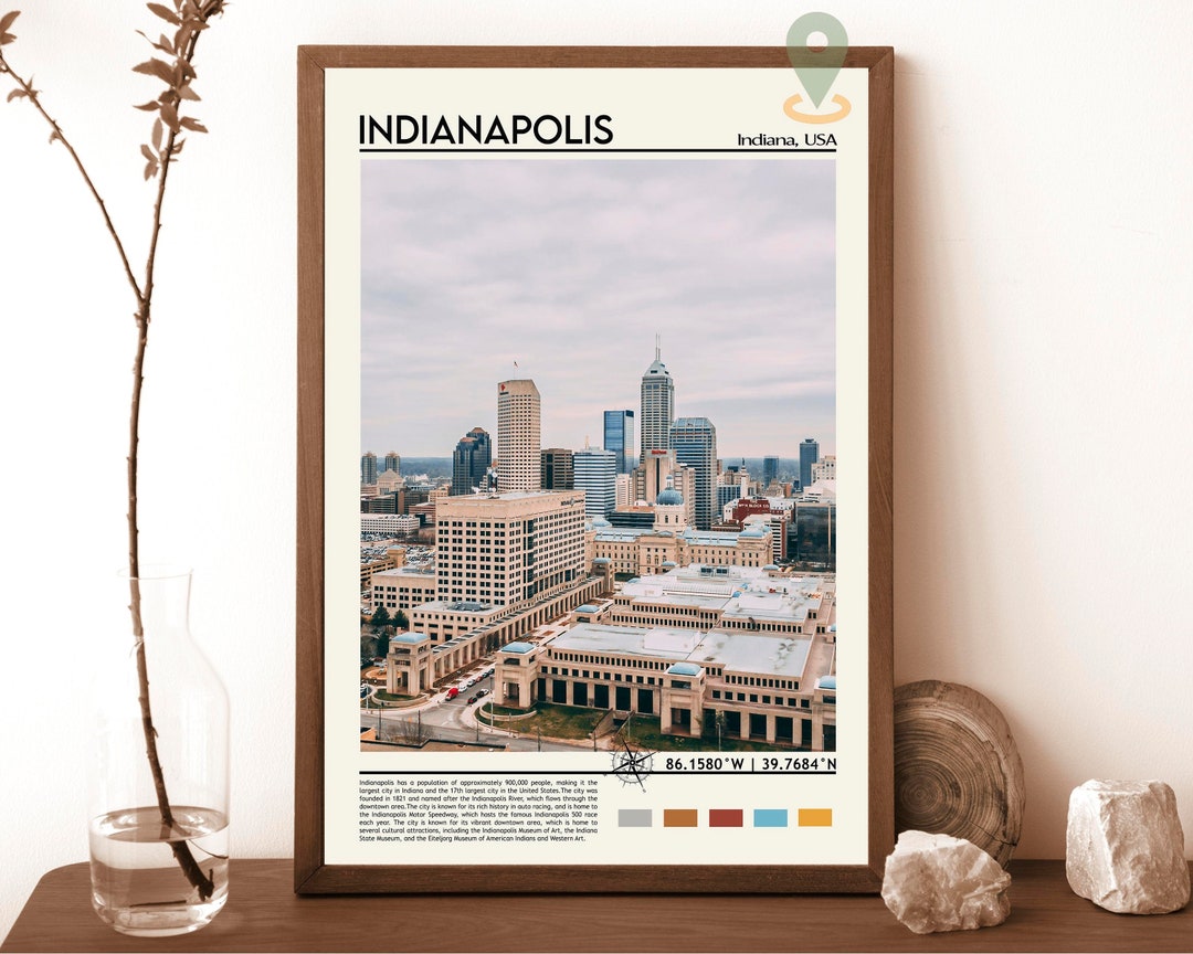 Indianapolis Print, Indianapolis Poster, Indianapolis Wall Art ...