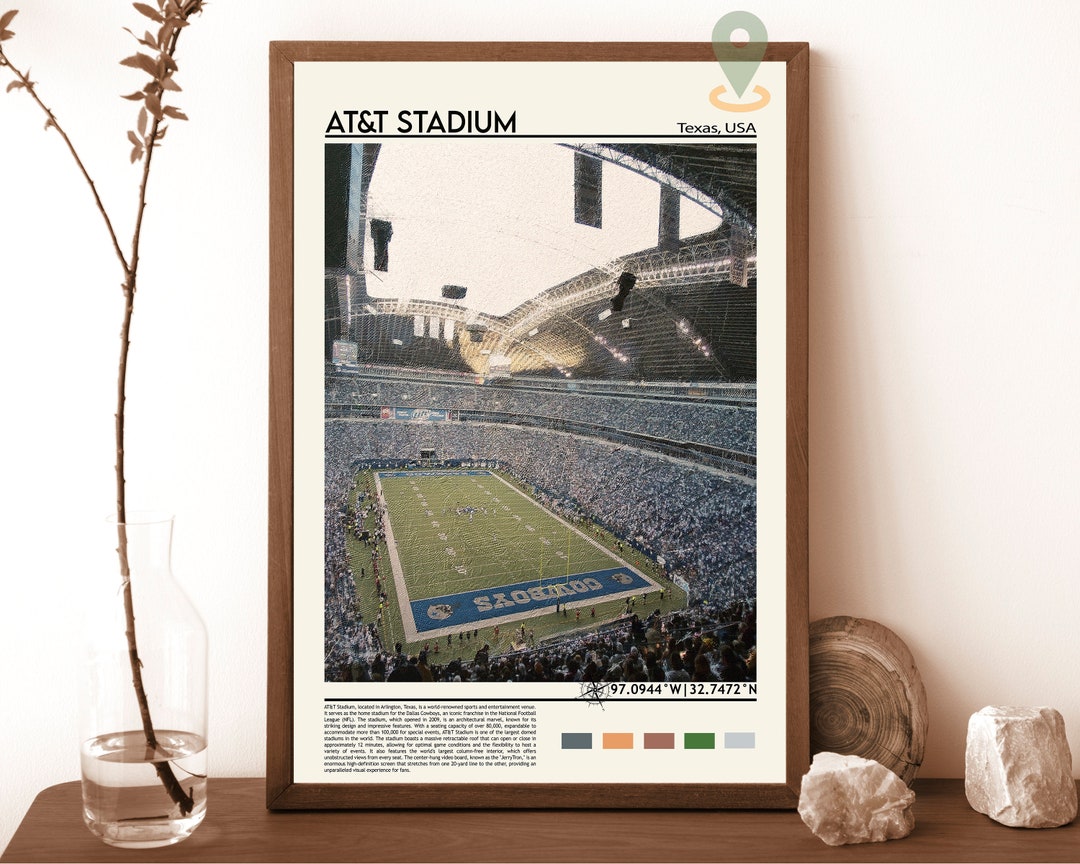 AT&T Stadium Poster,dallas Cowboys Stadium Poster, Football NCAA Lovers ...