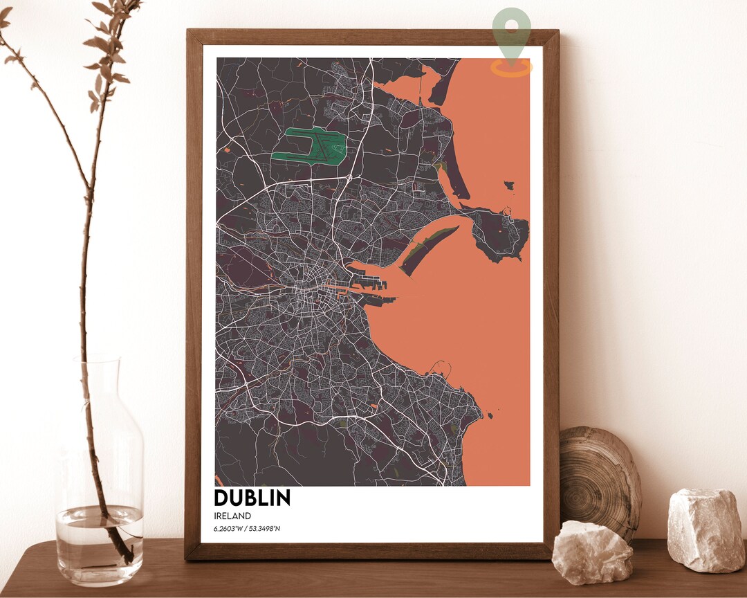 Dublin Map, Dublin Map Print, Dublin Personalized Map, Dublin Wall Art ...