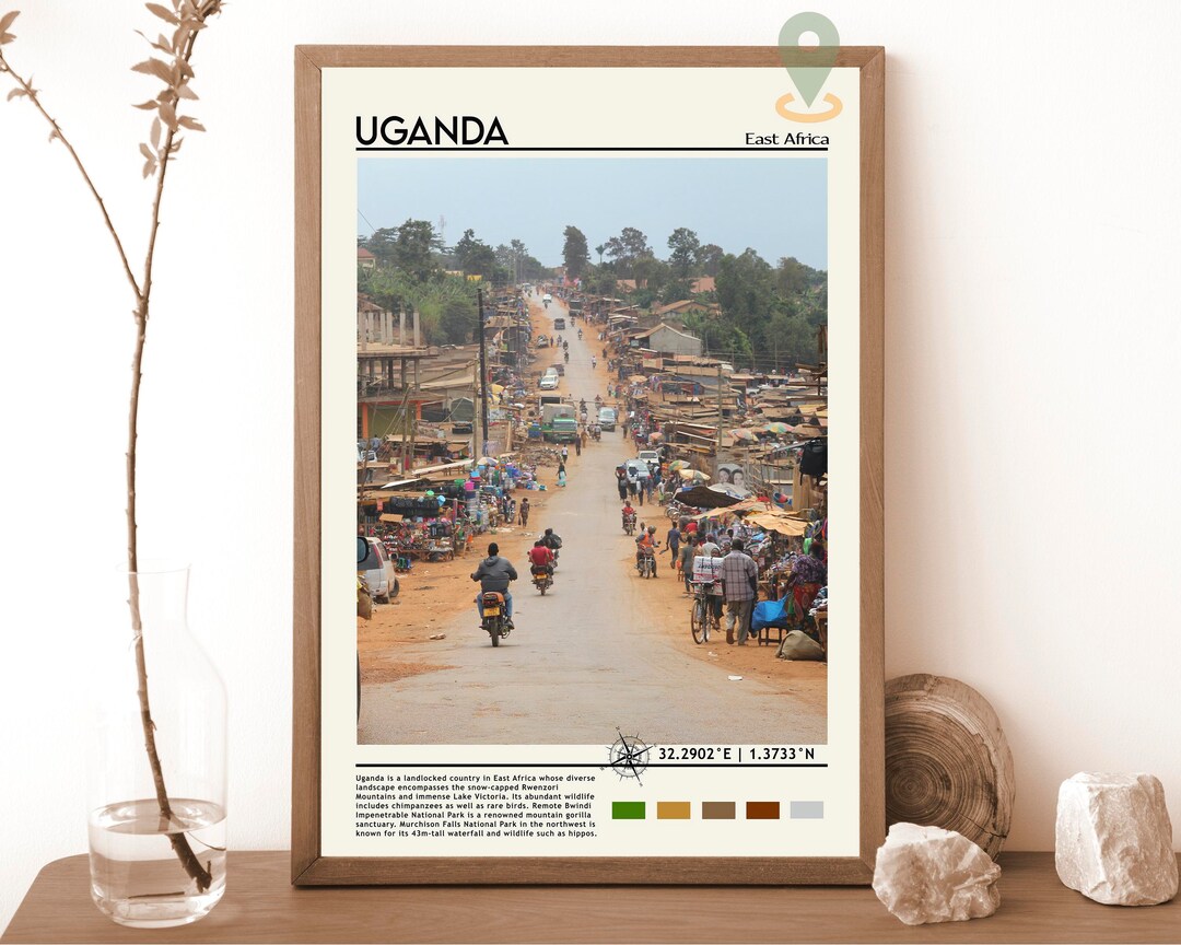 Uganda Print, Vintage Poster, Uganda Wall Art, Uganda Poster, Uganda ...