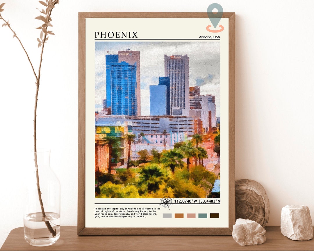 Phoenix Travel Poster Phoenix Print Phoenix Wall Art - Etsy