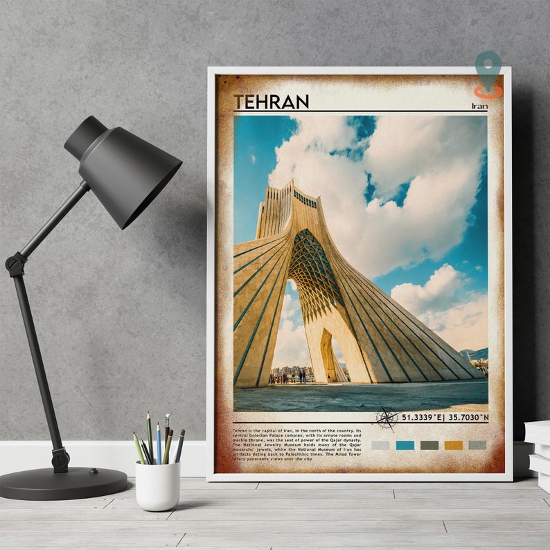 Tehran Print Vintage Poster Tehran Art Tehran Poster - Etsy