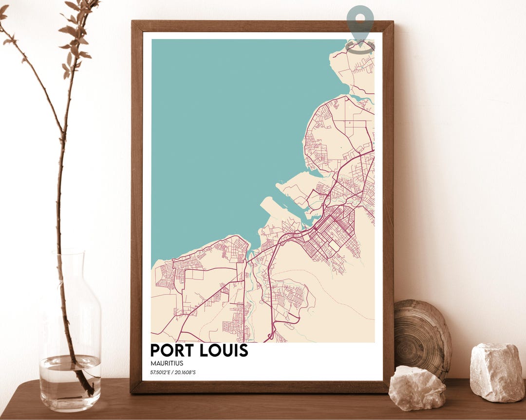 Port Louis Map, Port Louis Map Print, Port Louis Personalized Map, Port ...