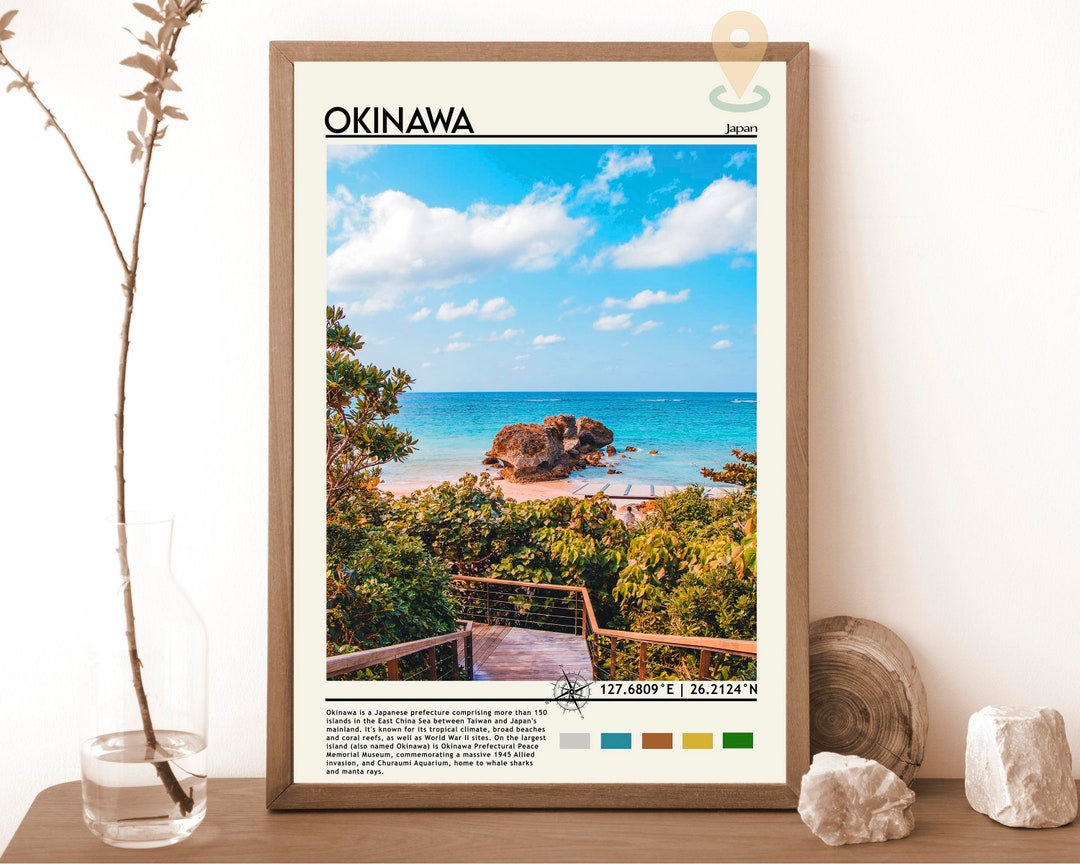 Okinawa Print, Vintage Poster, Okinawa Wall Art, Okinawa Digital Poster ...