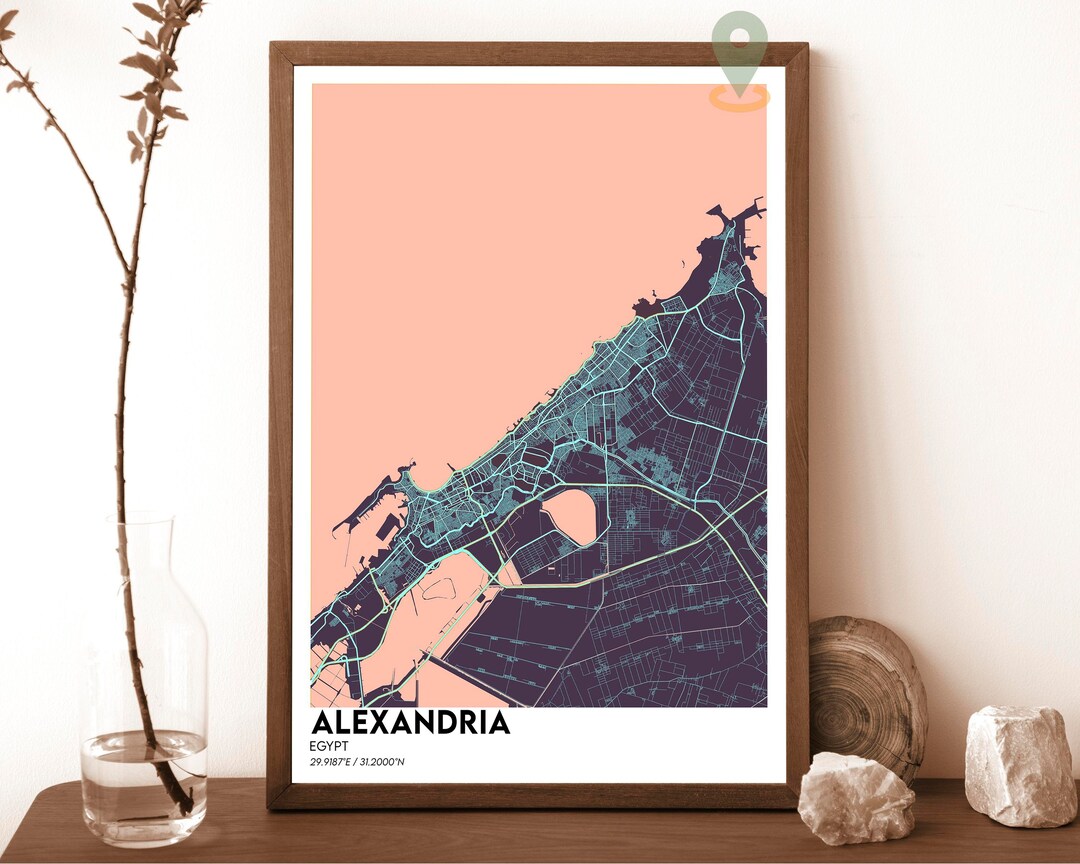Alexandria Map, Alexandria Map Print, Alexandria Personalized Map ...