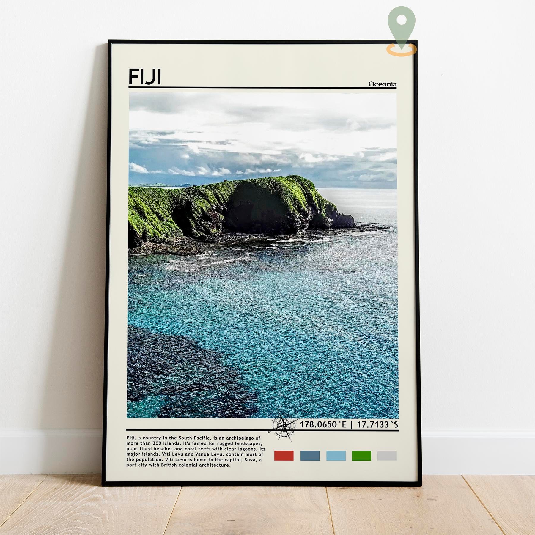 Fiji Print Fiji Poster Fiji Wall Art Fiji Art Print Fiji - Etsy