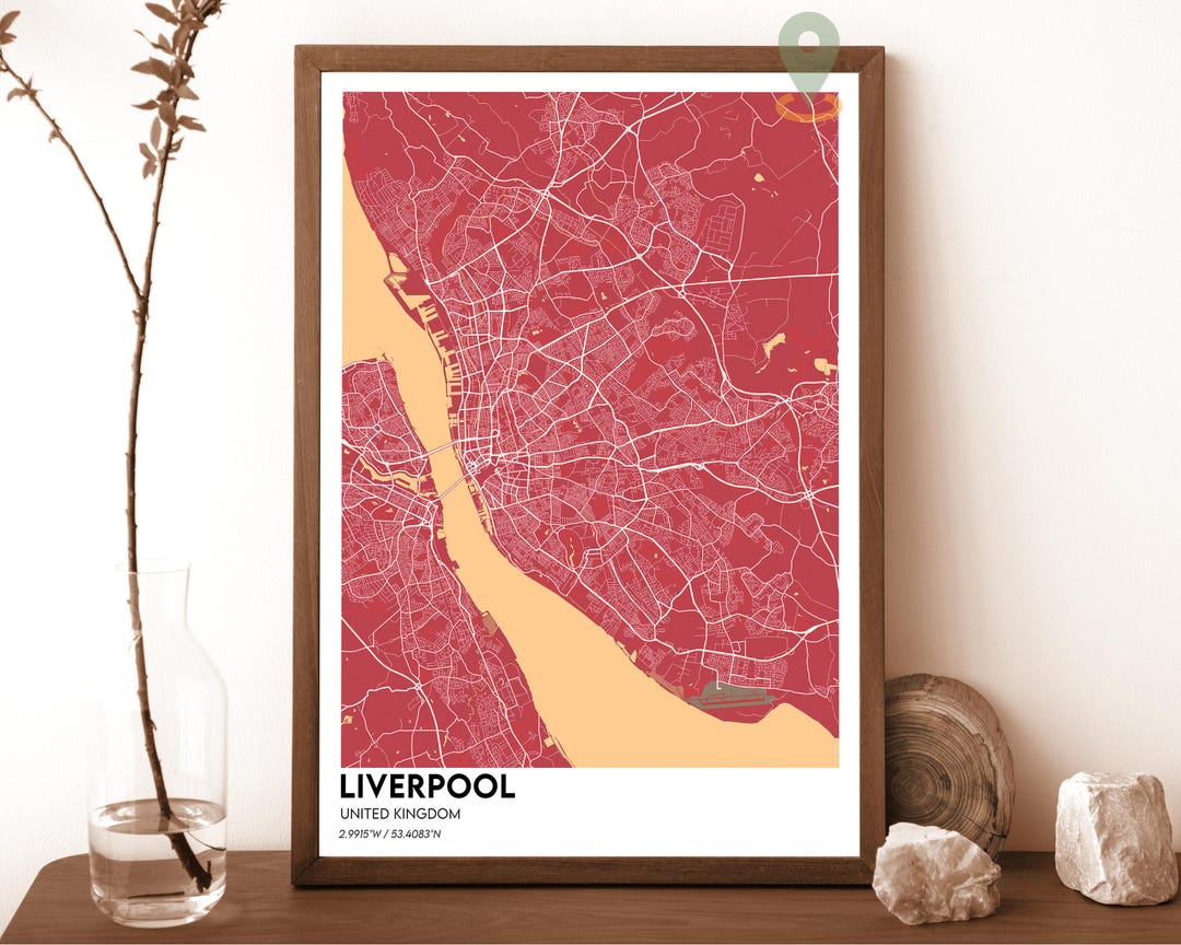 Liverpool Map, Liverpool Map Print, Liverpool Personalized Map ...