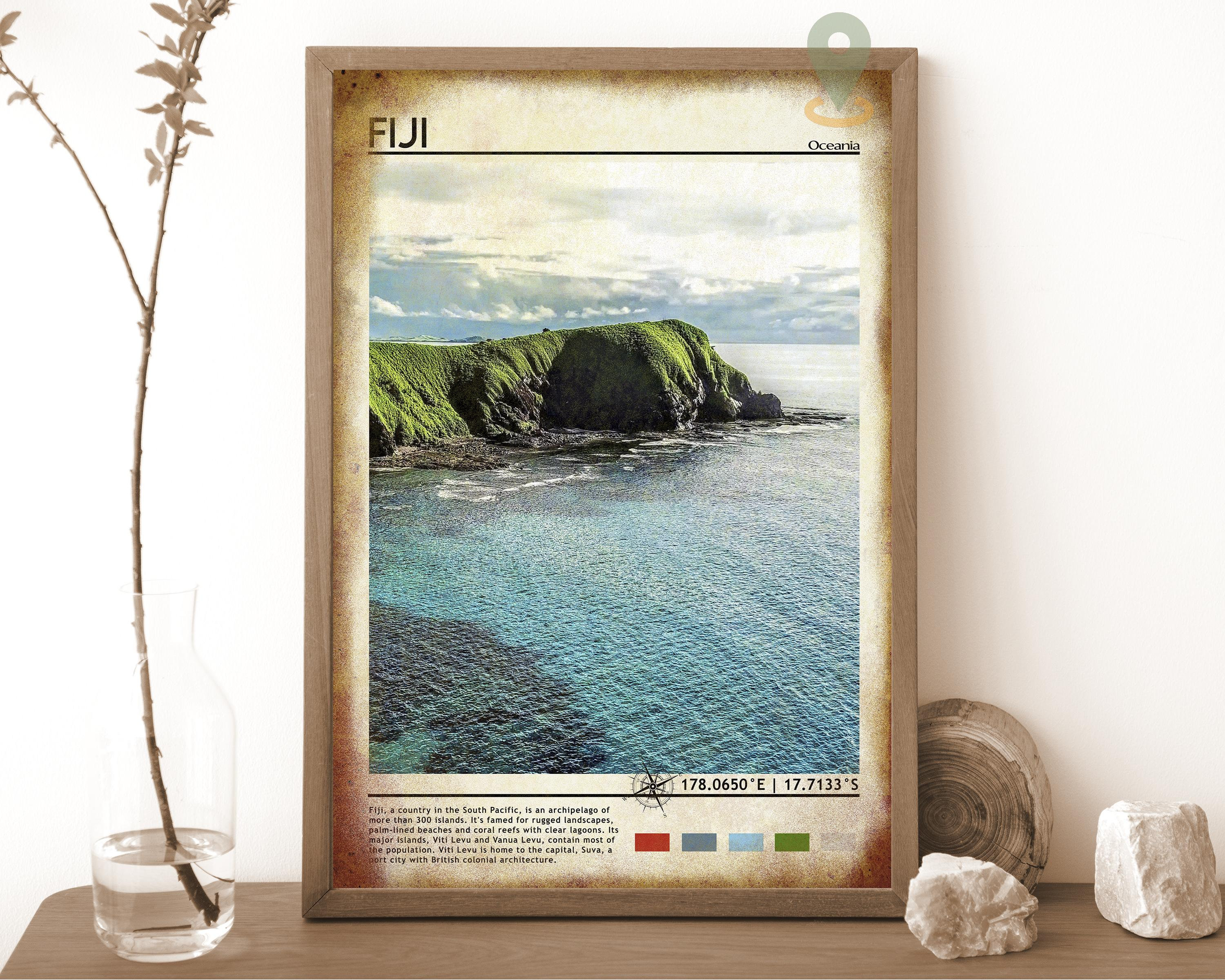 Fiji Print Fiji Poster Fiji Wall Art Fiji Art Print Fiji - Etsy
