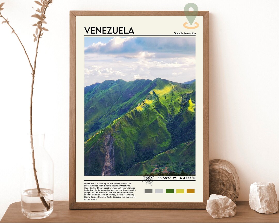 Venezuela Print, Vintage Poster, Venezuela Wall Art, Venezuela Poster ...