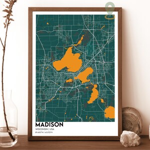 Madison Map, Madison Map Print, Madison Personalized Map, Madison Wall ...