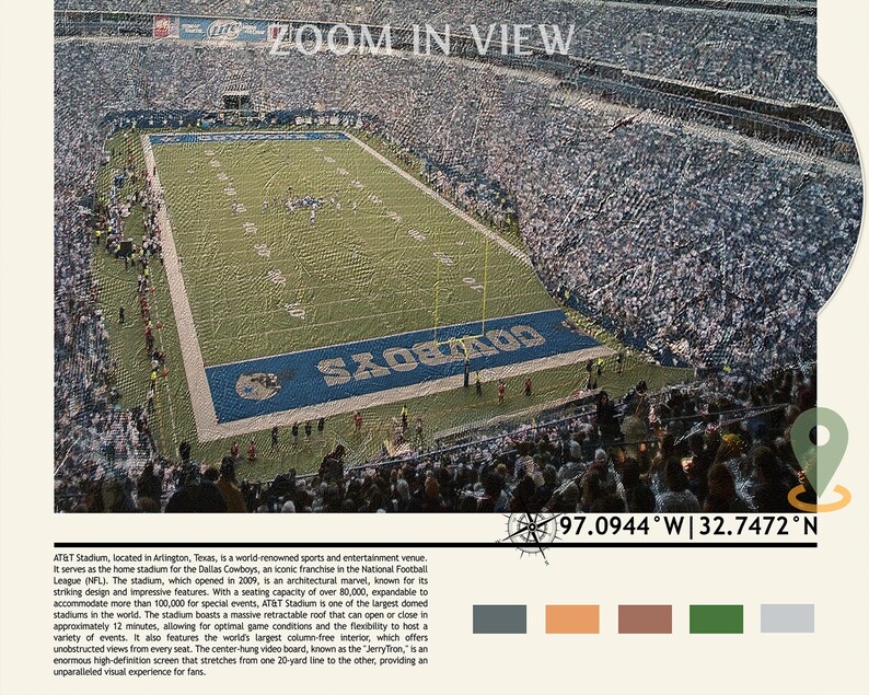 AT&T Stadium Posterdallas Cowboys Stadium Poster Football - Etsy
