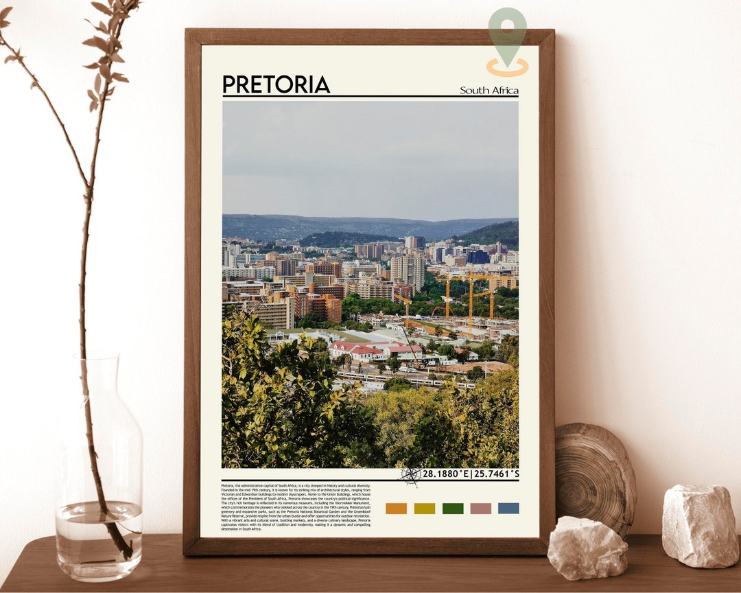 Pretoria Map, Pretoria Map Print, Pretoria Personalized Map, Pretoria ...