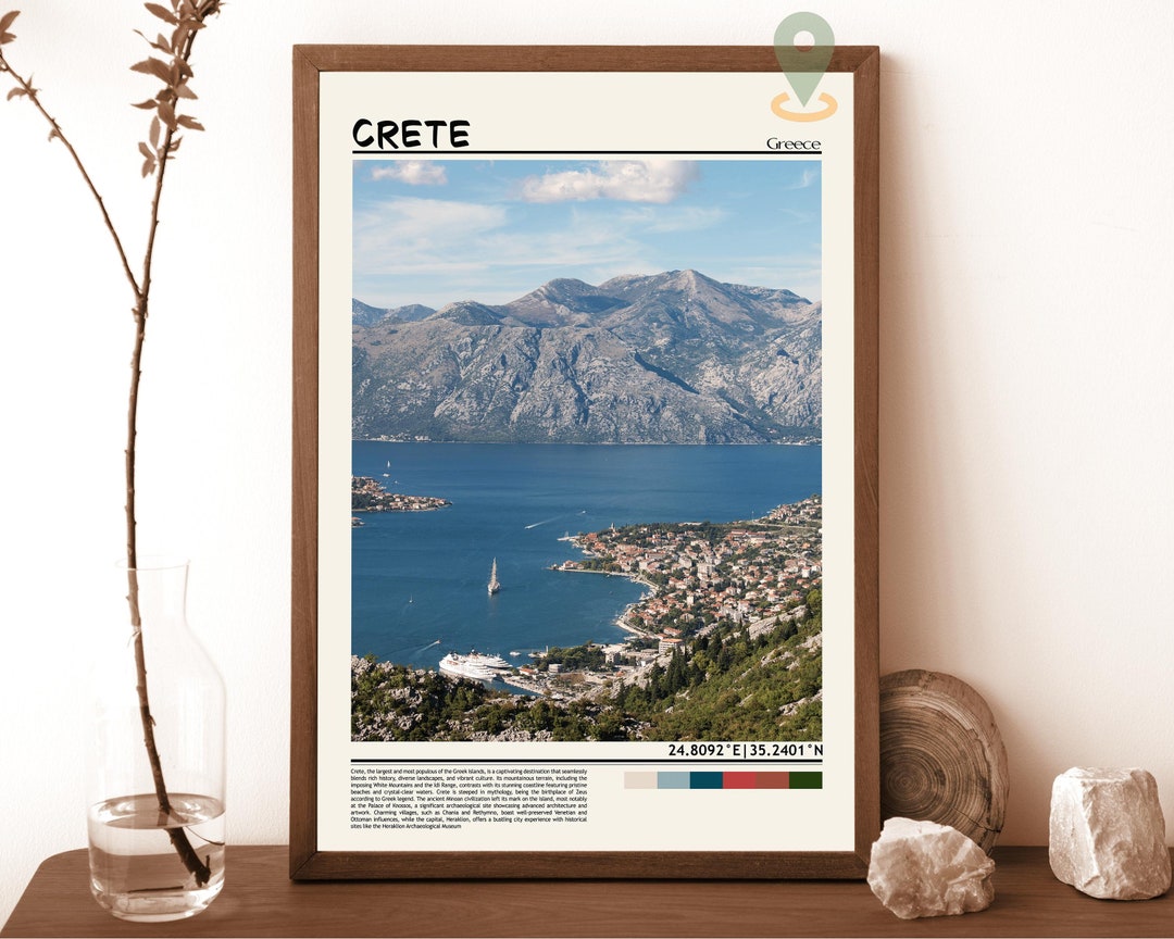 Crete Art, Crete Artwork, Crete Map, Crete Photo, Crete Poster, Crete ...