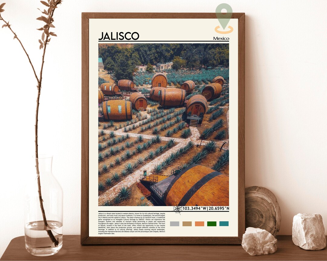 Jalisco Print, Jalisco Poster, Jalisco Wall Art, Jalisco Travel ...