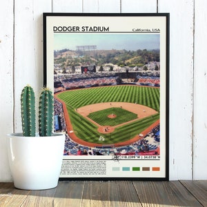 Dodger Stadium Print, Dodger Stadium Poster, Dodger Stadium Wall Art ...