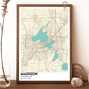 Madison Map, Madison Map Print, Madison Personalized Map, Madison Wall ...