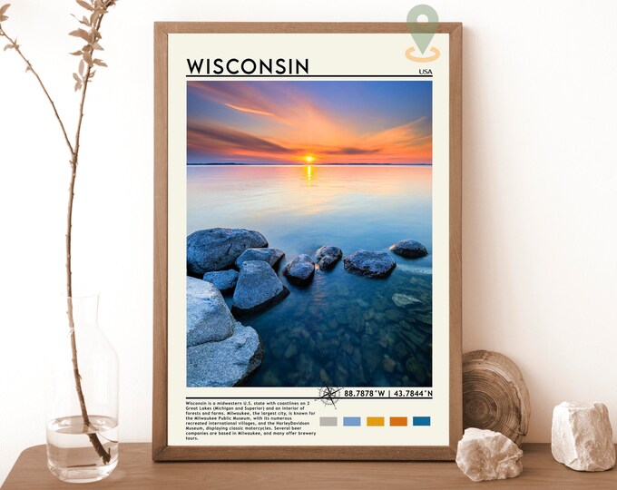 Wisconsin Travel Poster, Wisconsin Summerfest Poster, Wisconsin Vintage ...