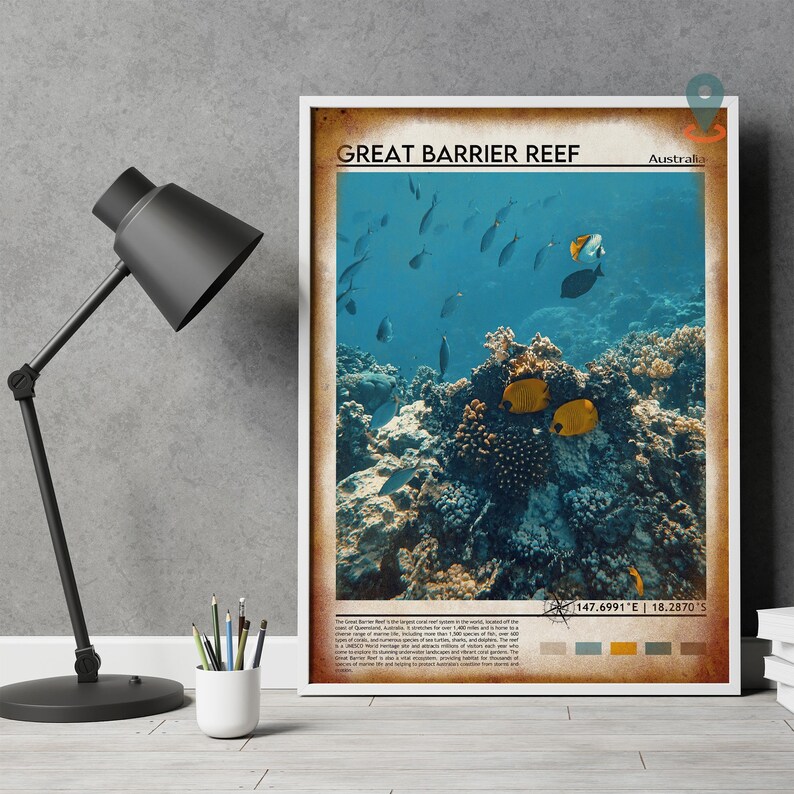 Great Barrier Reef Great Barrier Reef Poster Great Barrier - Etsy
