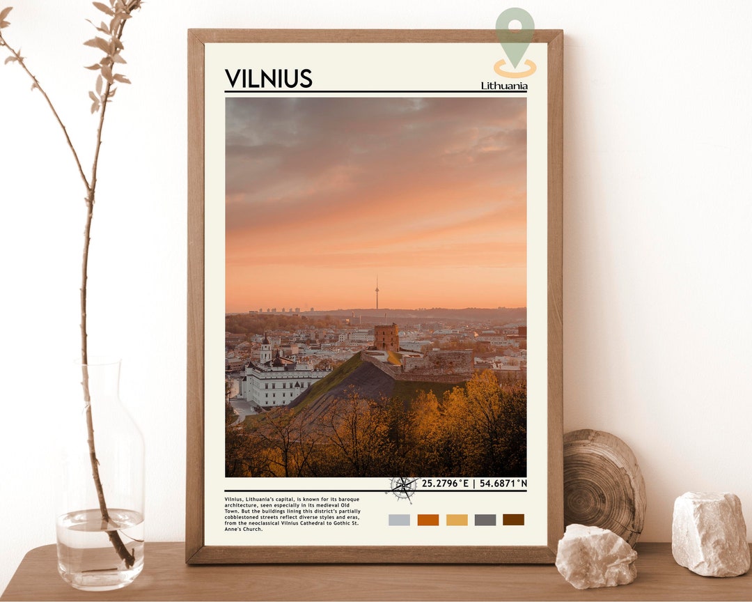 Vilnius Travel Print, Vintage Poster, Vilnius Art, Vilnius Poster ...