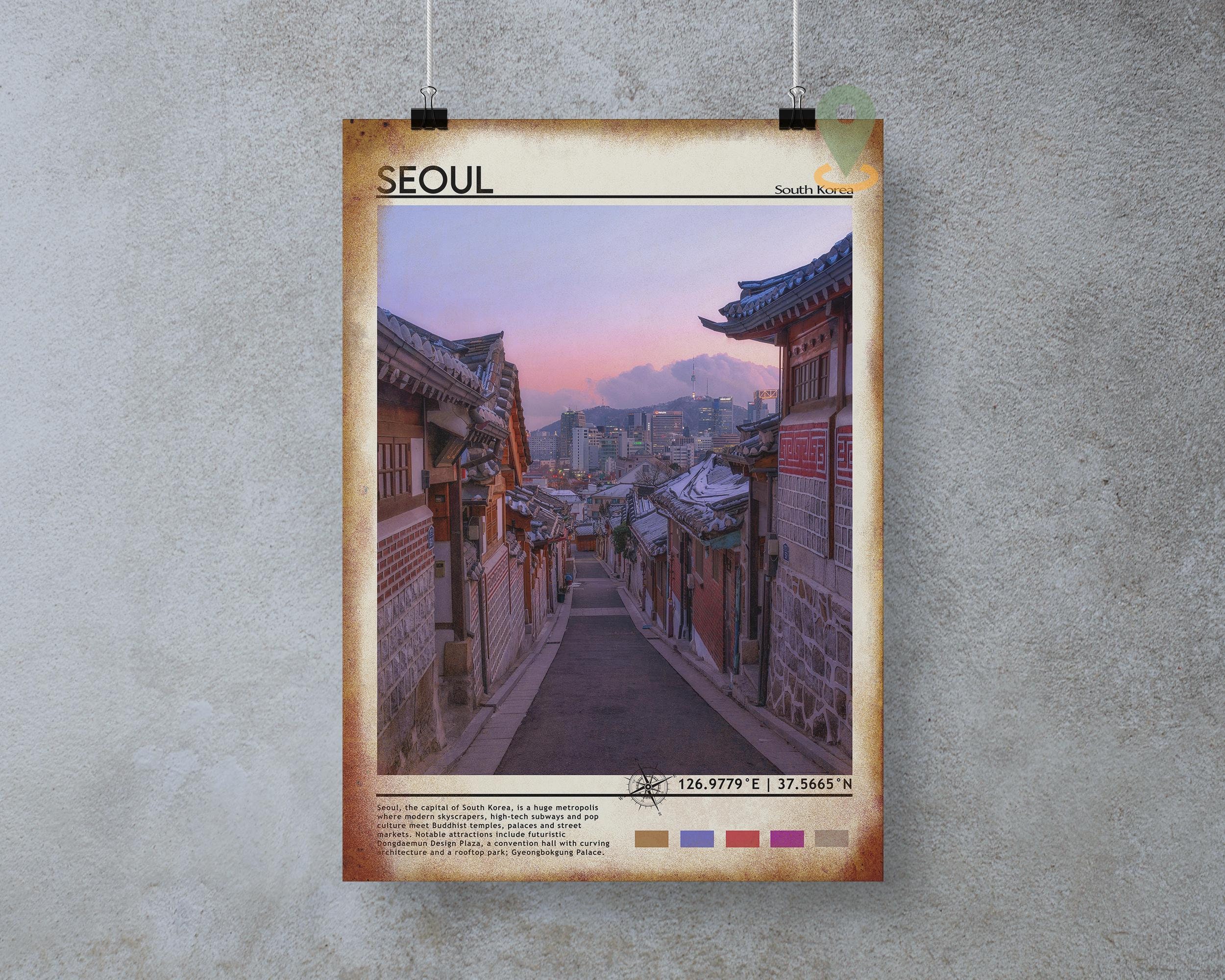 Seoul Print Vintage Poster Seoul Wall Art Seoul Digital - Etsy