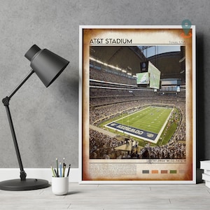 AT&T Stadium Poster,dallas Cowboys Stadium Poster, Football NCAA Lovers ...
