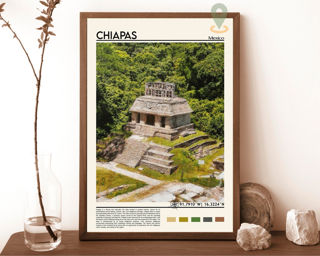 Chiapas Print, Chiapas Poster, Chiapas Wall Art, Chiapas Travel Print ...