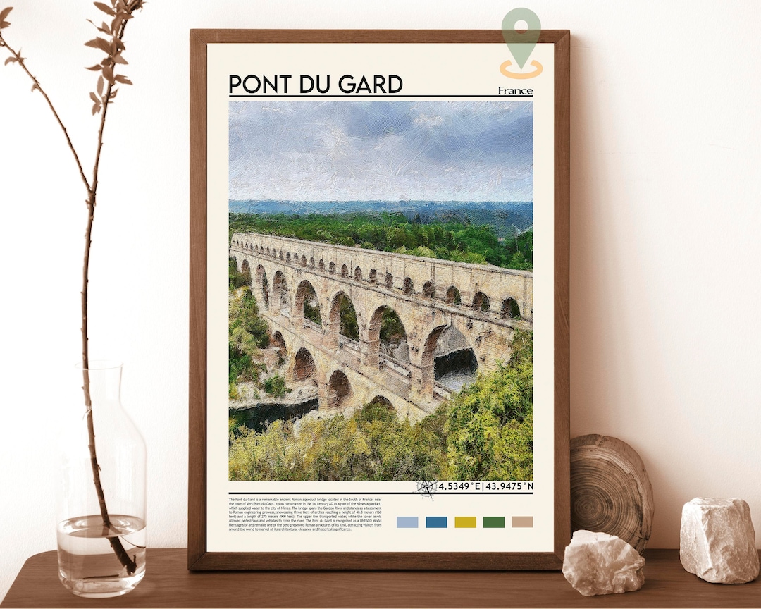 Pont Du Gard Print, Pont Du Gard Poster, Pont Du Gard Wall Art, Pont Du ...