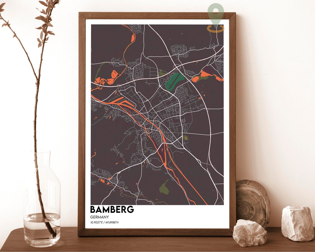 Bamberg Map, Bamberg Map Print, Bamberg Personalized Map, Bamberg Wall ... Bamberg Map, Bamberg Map Print, Bamberg Personalized Map, Bamberg Wall ...