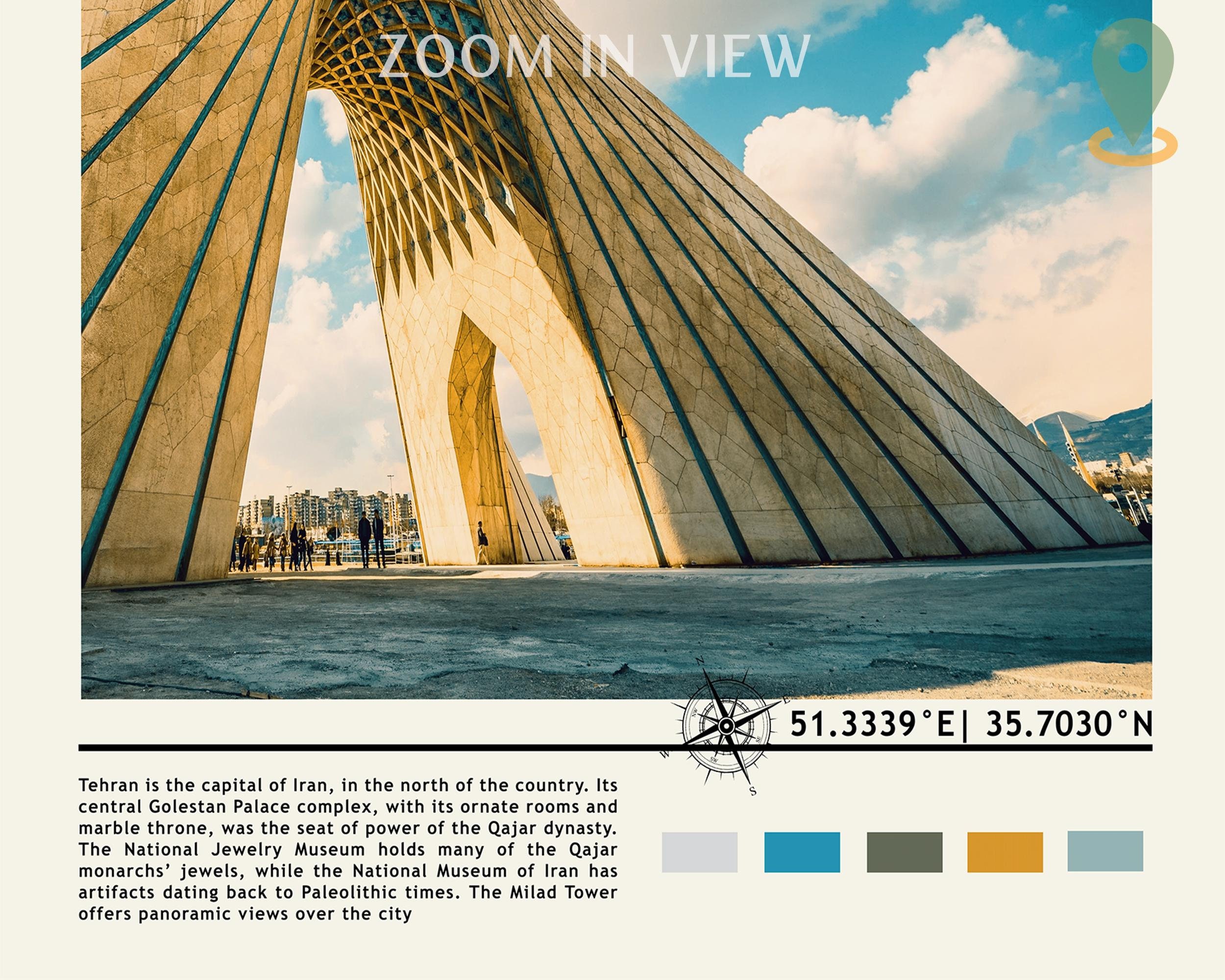 Tehran Print Vintage Poster Tehran Art Tehran Poster - Etsy