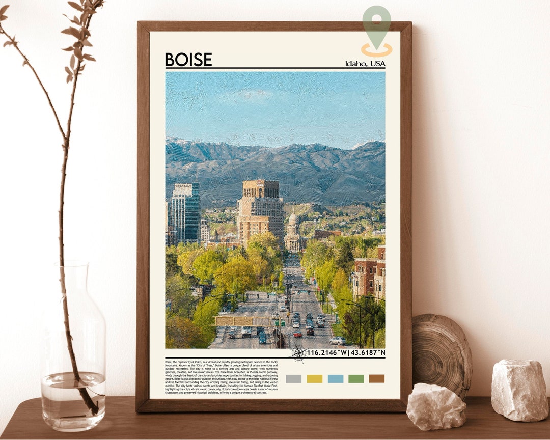 Boise Print, Boise Poster, Boise Wall Art, Boise Travel, Boise Art ...