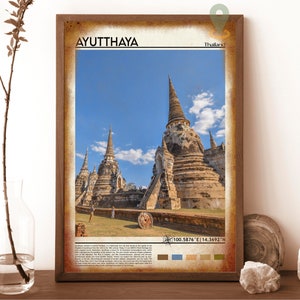 Ayutthaya Print, Ayutthaya Poster, Ayutthaya Wall Art, Ayutthaya Travel, Ayutthaya Art Print ...