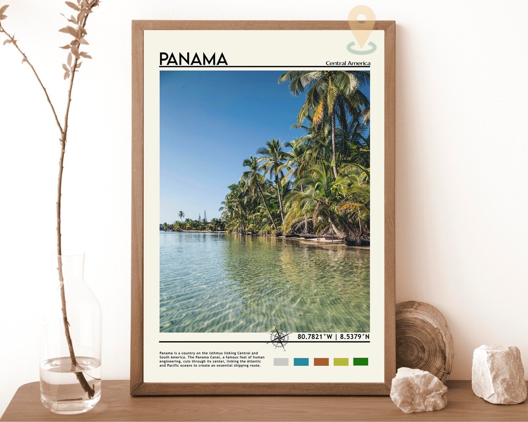 Panama Print, Vintage Poster, Panama Wall Art, Panama Digital Poster ...