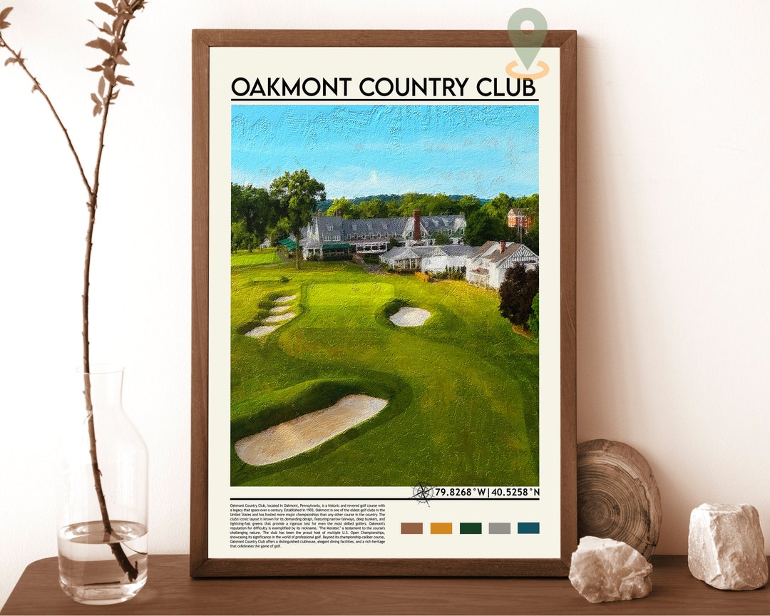 Oakmont Country Club Map , Oakmont Country Club Map Print, Oakmont ...