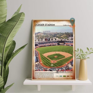 Dodger Stadium Print, Dodger Stadium Poster, Dodger Stadium Wall Art ...