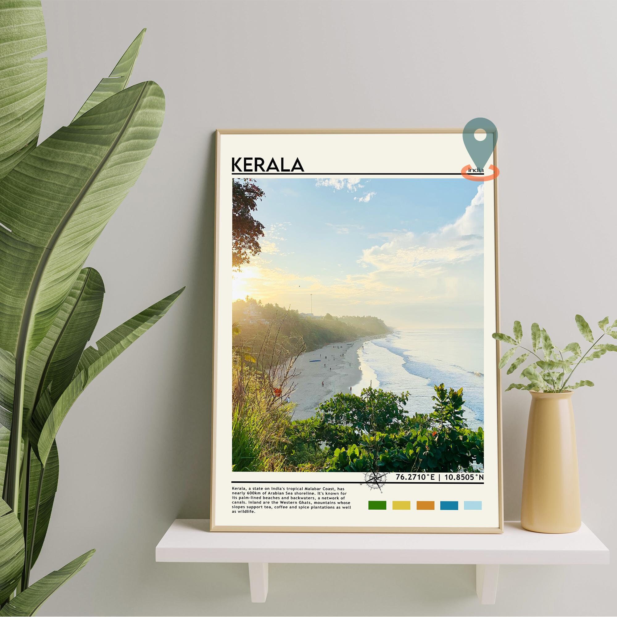 Kerala Print Vintage Poster Kerala Wall Art Kerala Poster - Etsy