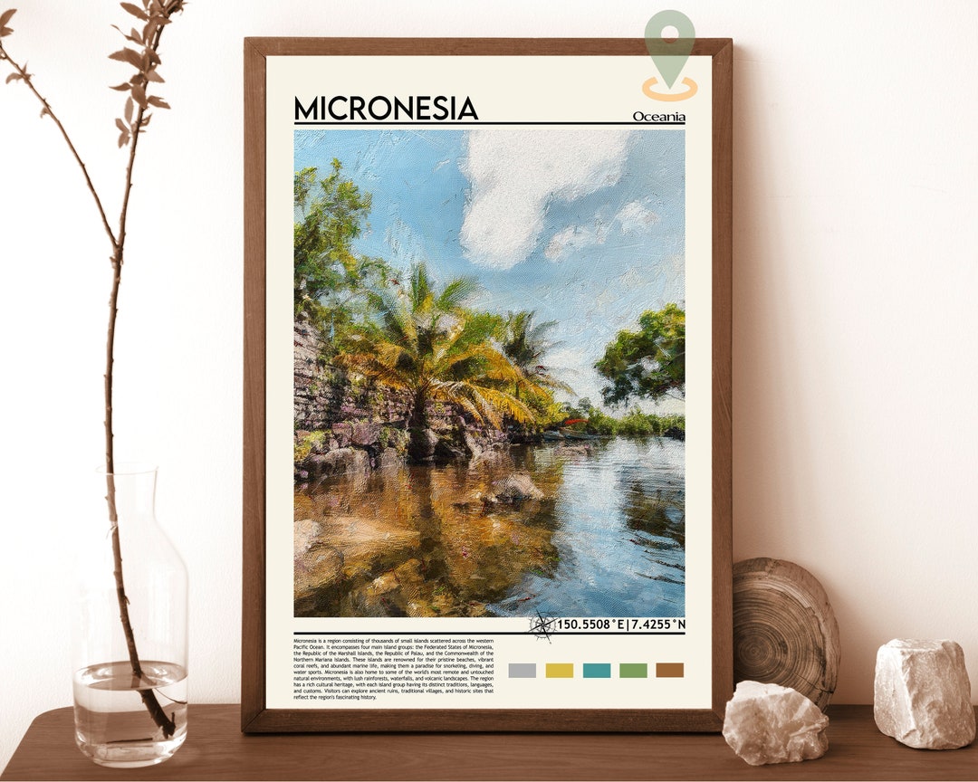Micronesia Print, Micronesia Poster, Micronesia Wall Art, Micronesia ...