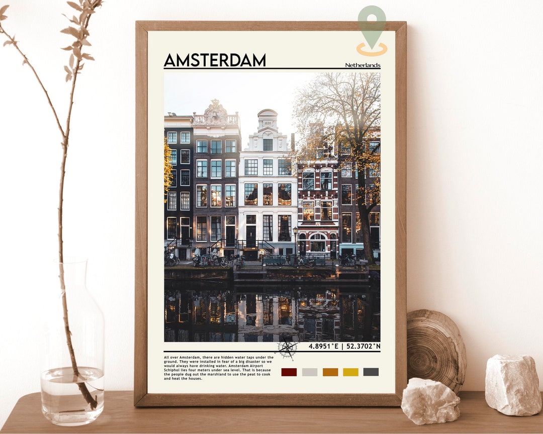 Amsterdam Print, Vintage Poster, Amsterdam Wall Art, Amsterdam Poster ...